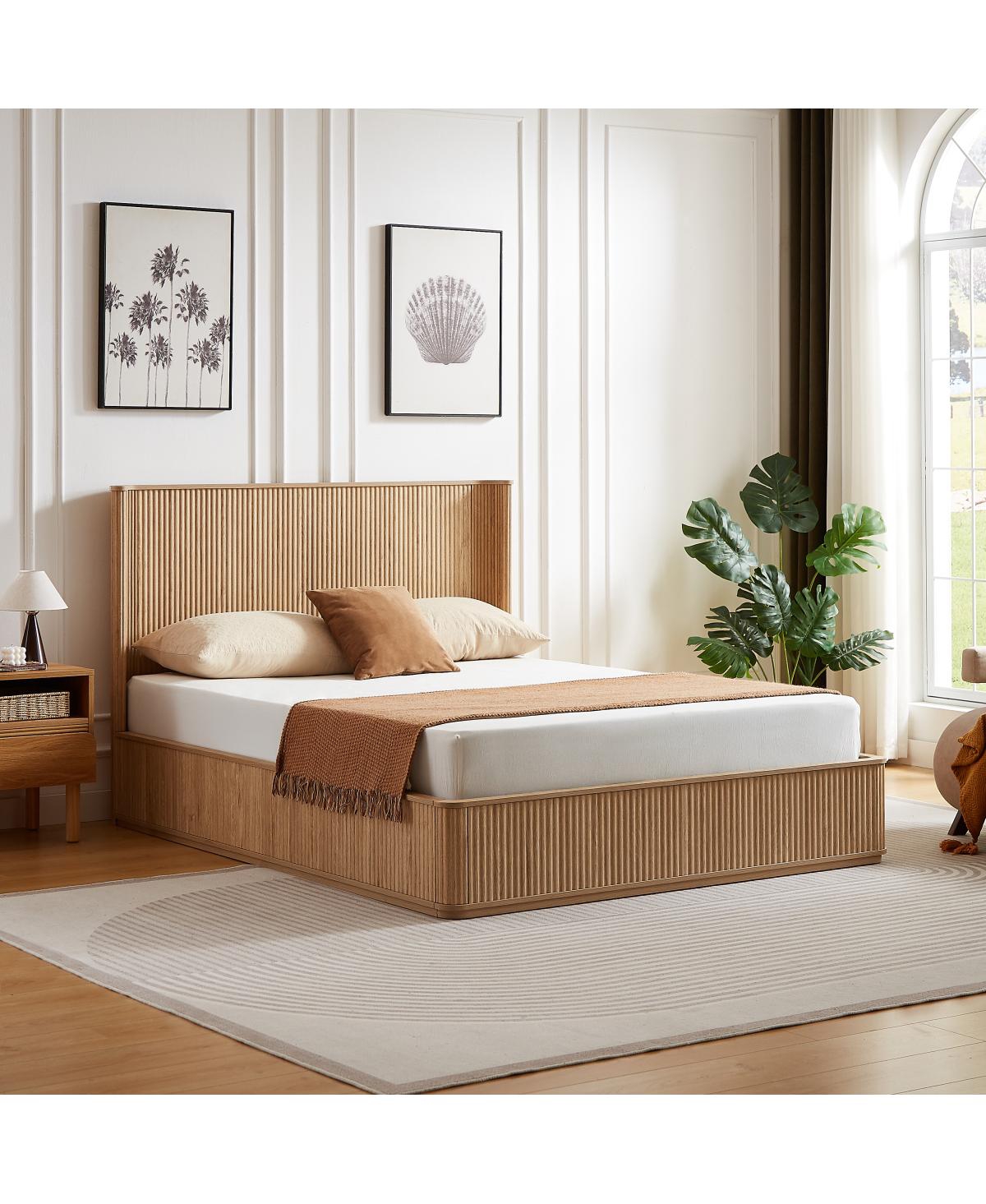 Click here for Streamdale Furniture Oak Corrugated Wave Queen Pla... prices
