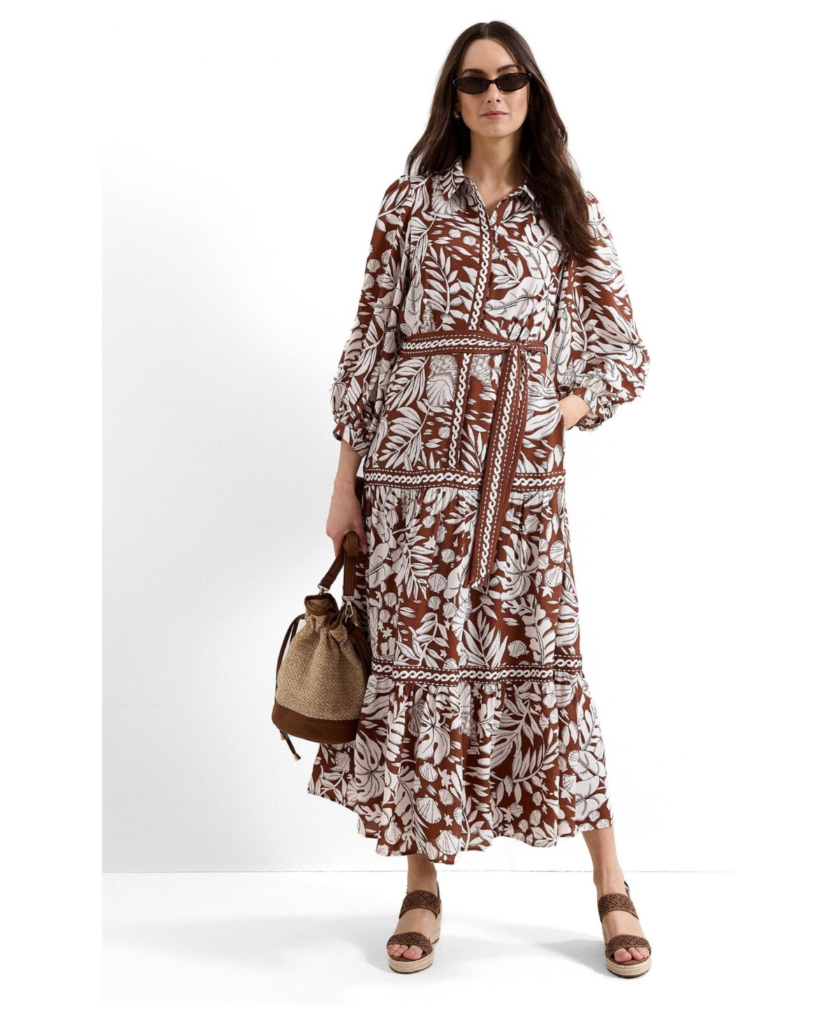 Click here for Phase Eight Womens Floral Print Midi Shirt Dress -... prices
