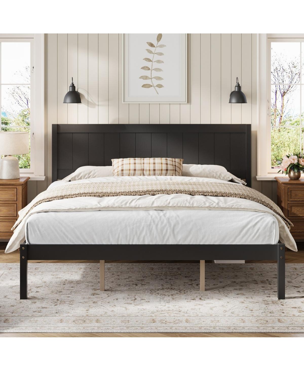 Click here for Streamdale Furniture King Espresso Platform Bed Fr... prices