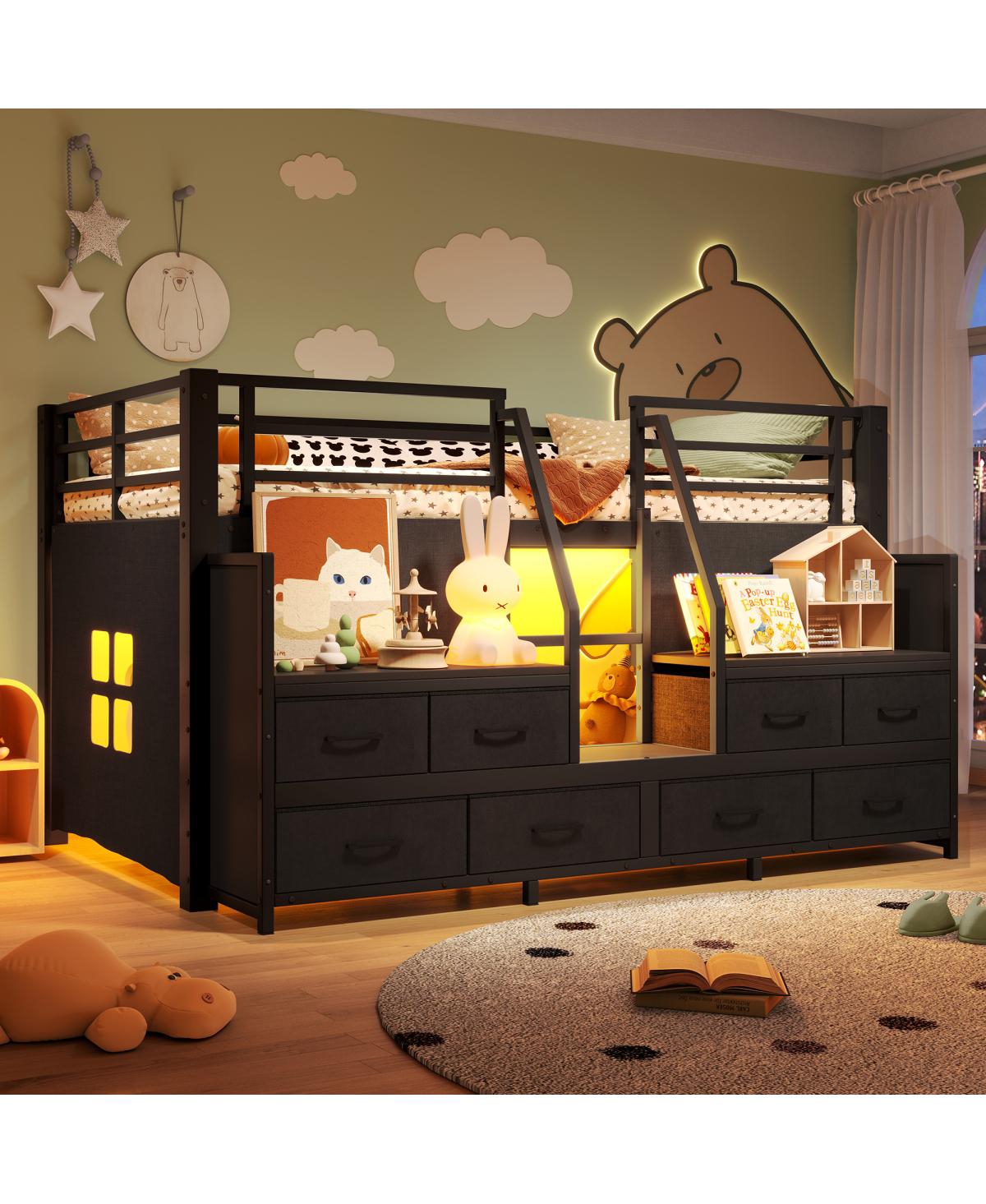 Click here for Streamdale Furniture Twin Low Loft Bed with Multi-... prices