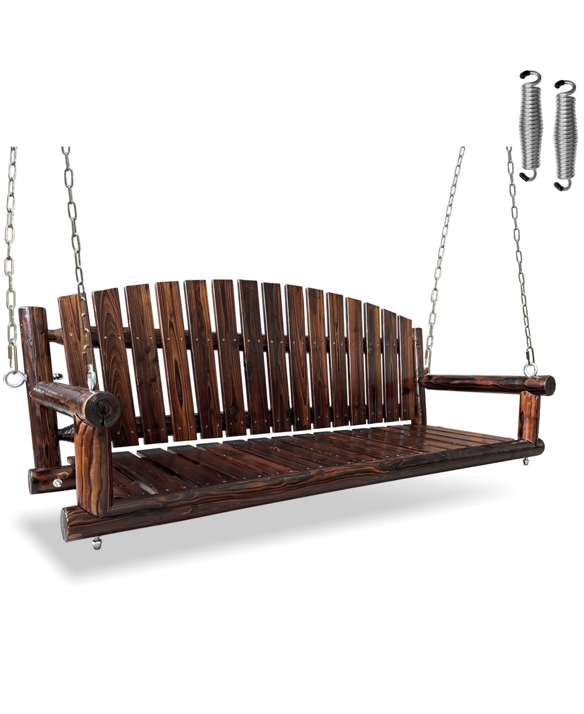 Click here for Innovaze 5 Ft Rustic Log Wooden Porch Swing  Outdo... prices