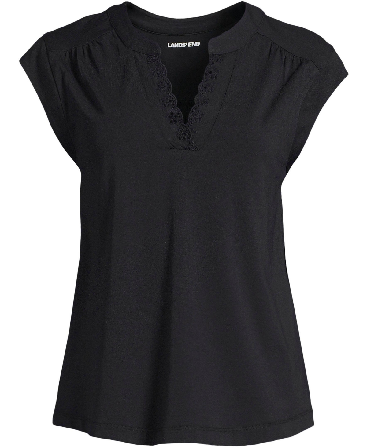Click here for Lands End Womens Cap Sleeve Lightweight Jersey Lac... prices
