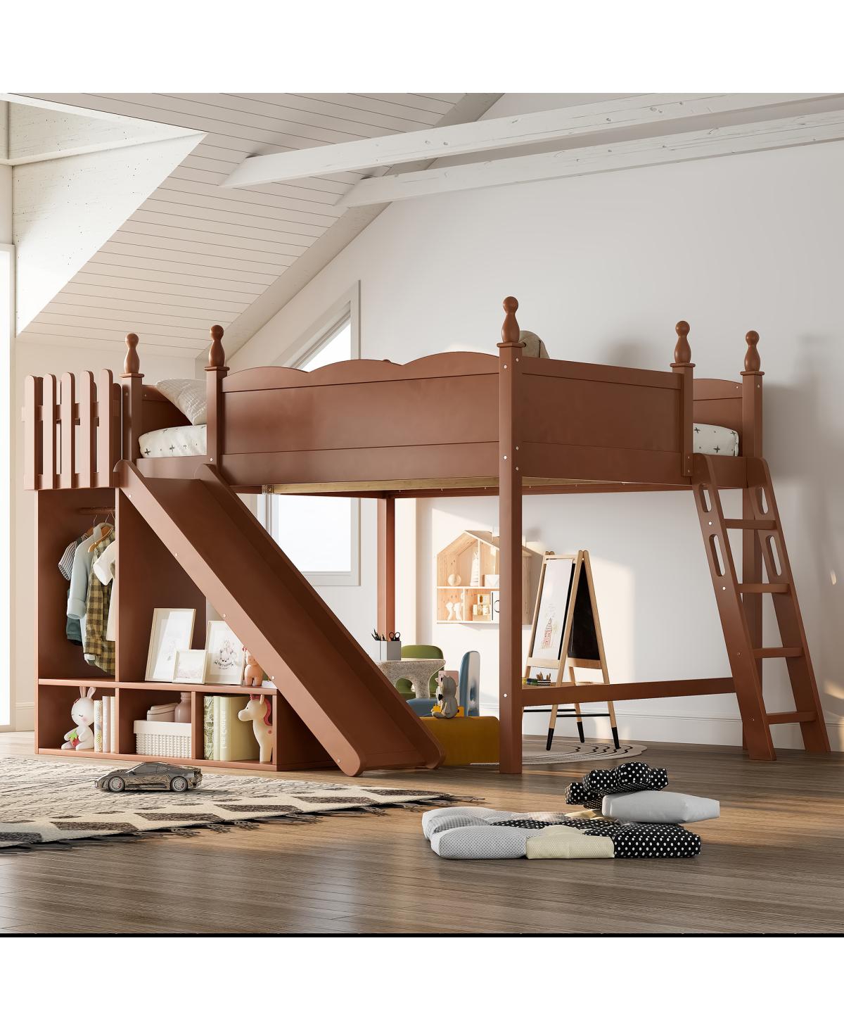 Click here for Streamdale Furniture Queen Solid Wood Loft Bed wit... prices