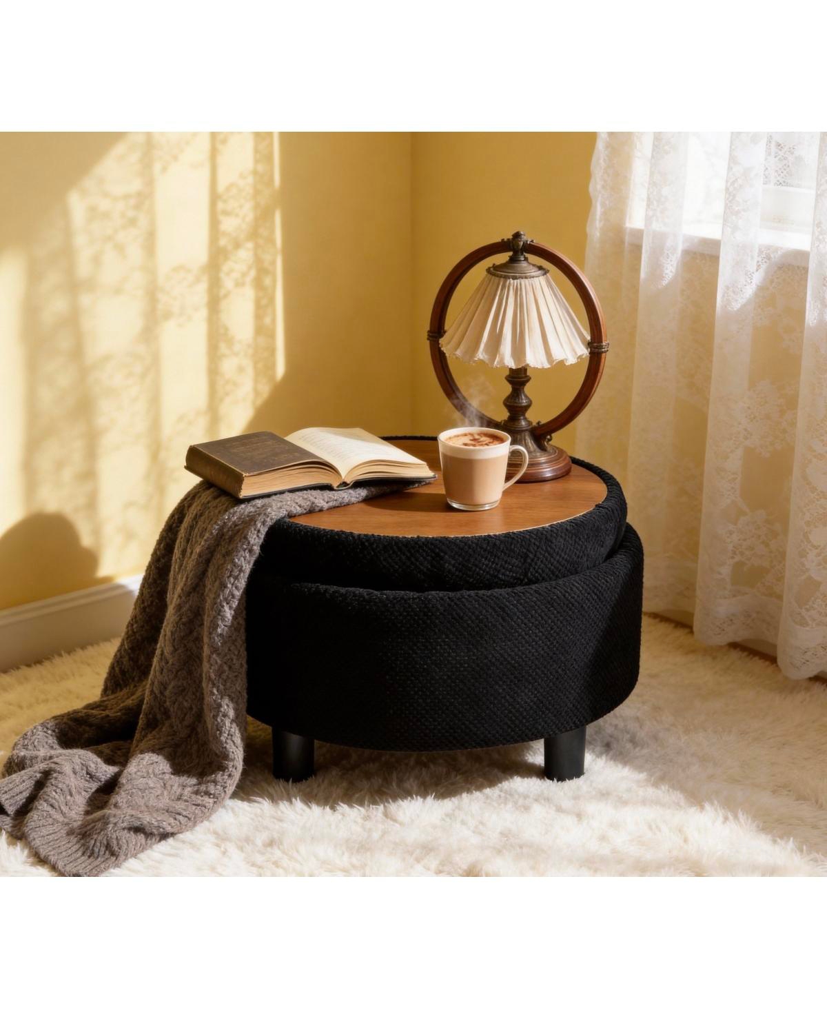 Click here for Streamdale Furniture Round Storage Ottoman with Re... prices