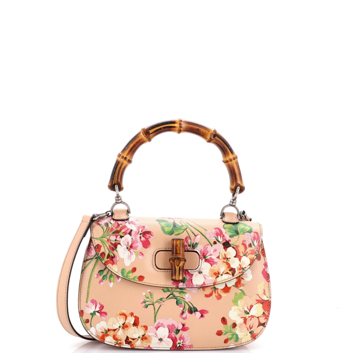 Click here for Pre-Owned Gucci Small Bamboo Top Handle Bag Blooms... prices