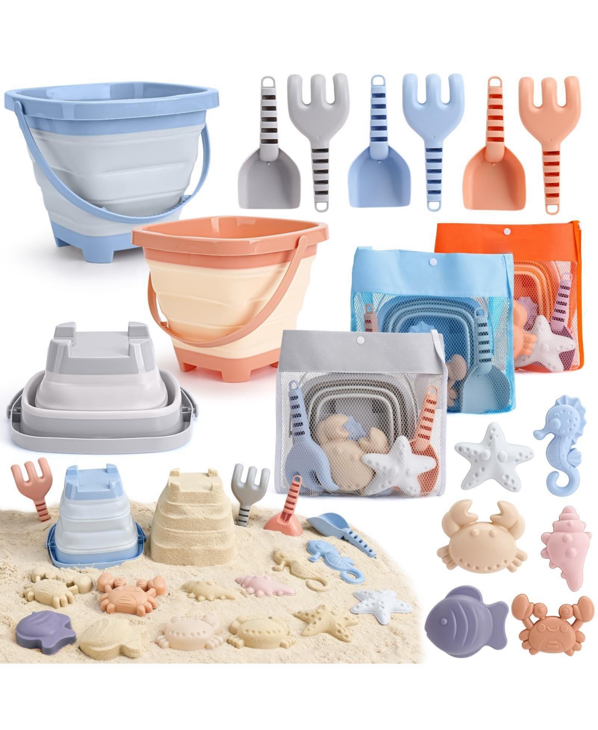 Click here for Gnuadz Beach Toys Sand Buckets Molds Mesh Bag Kids... prices