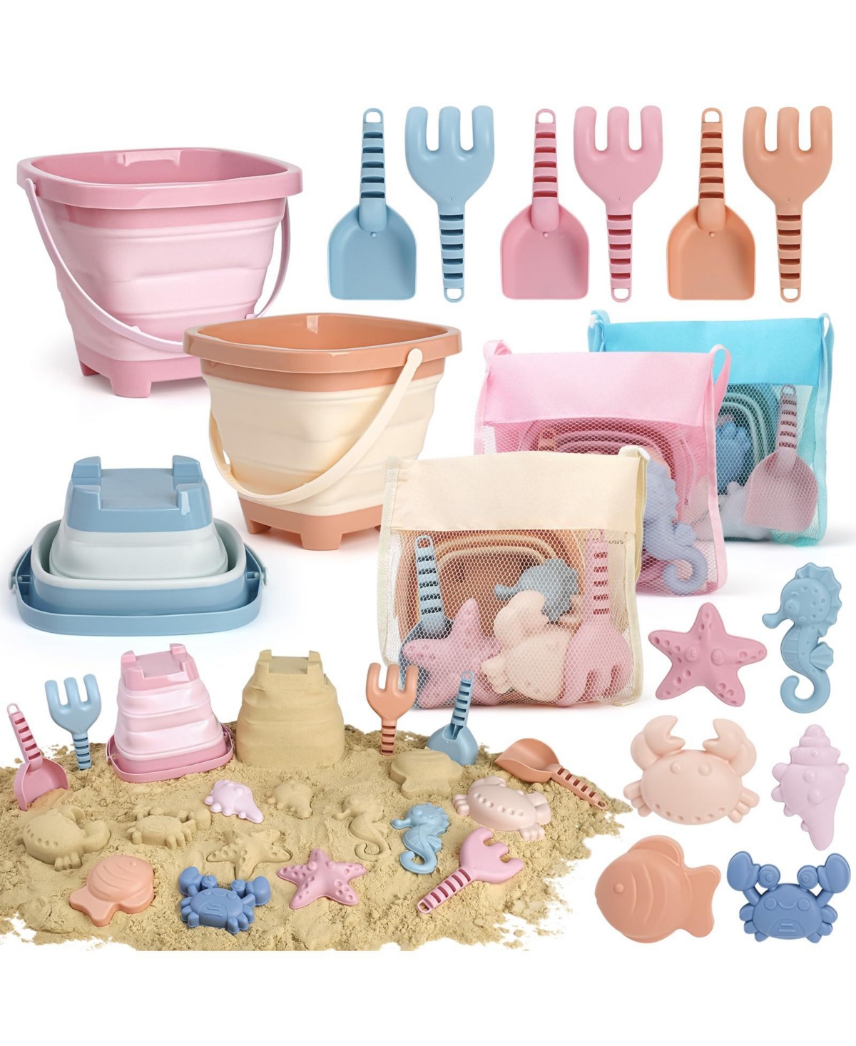 Click here for Gnuadz Beach Toys Sand Buckets Molds Mesh Bag Kids... prices