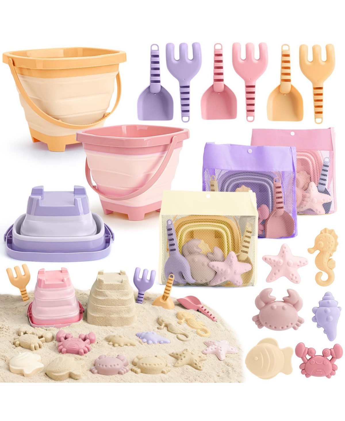 Click here for Gnuadz Beach Toys Sand Buckets Molds Mesh Bag Kids... prices