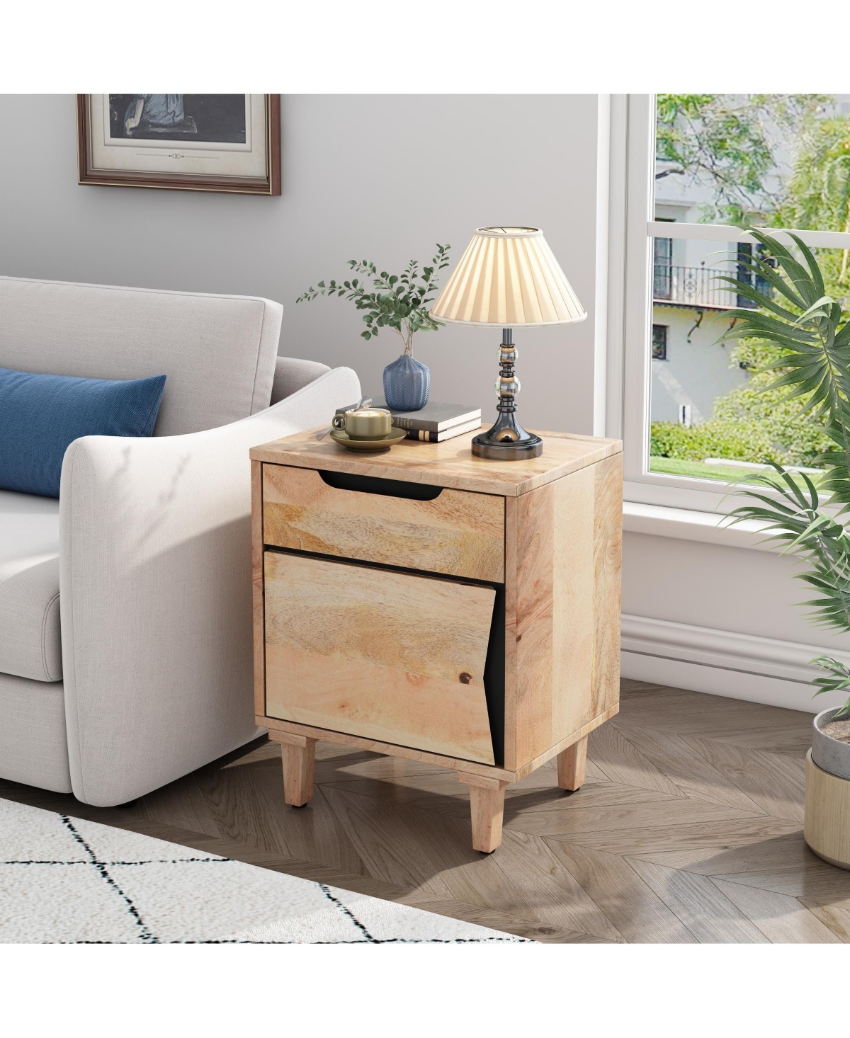 Click here for Rainsken Modern Nightstand  Wood Bedside Table wit... prices
