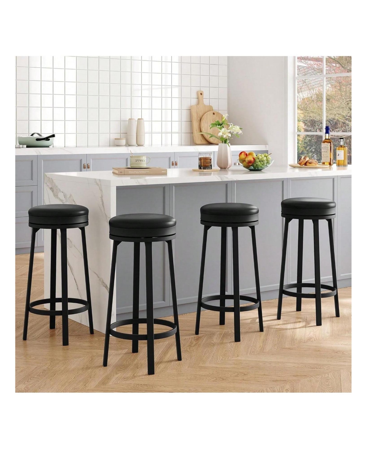 Click here for gaomon 30 Inch Set of 4 Swivel Bar Stools with Foo... prices