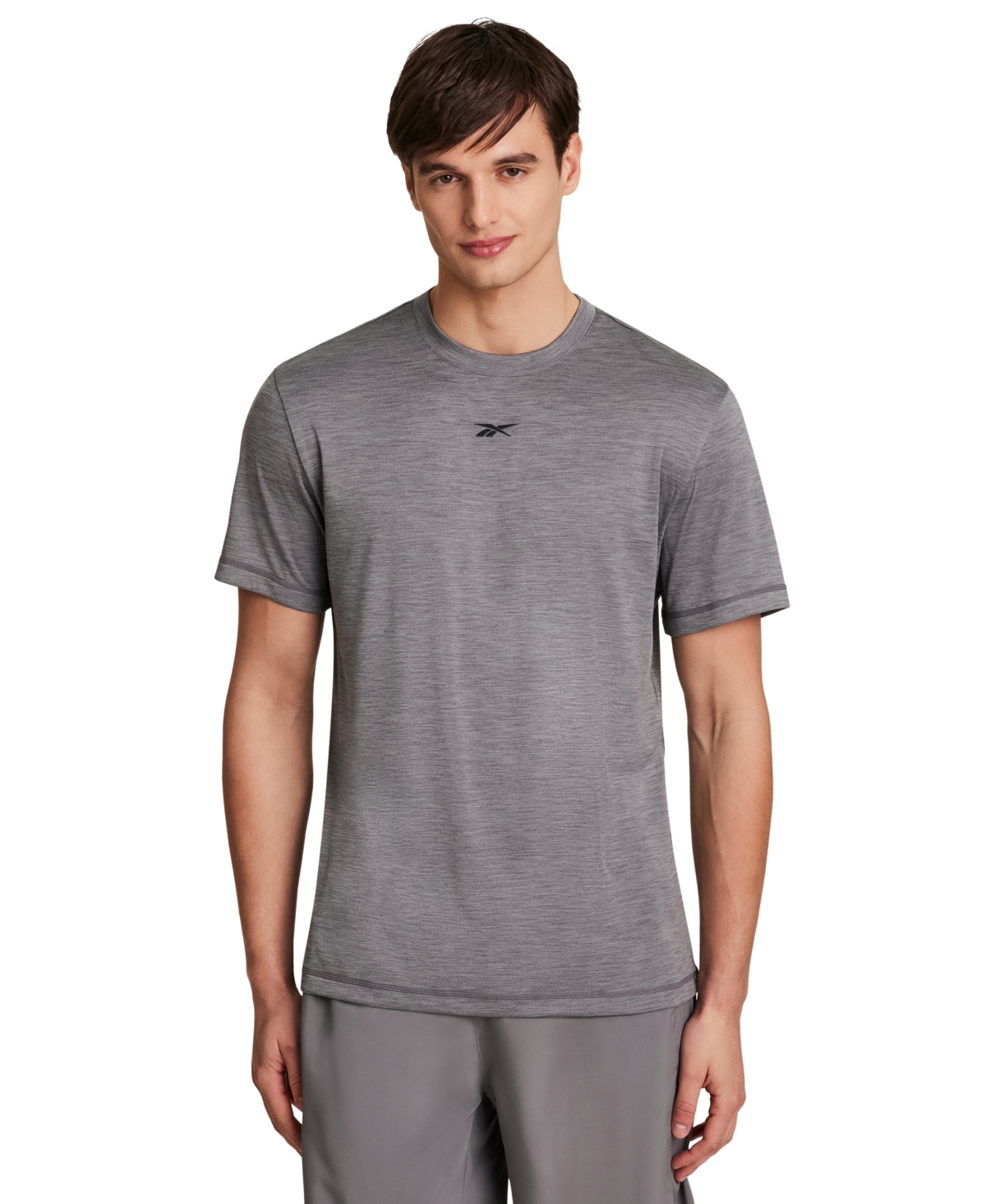 Click here for Reebok Mens Tech Regular-Fit Logo T-Shirt - Gray H... prices
