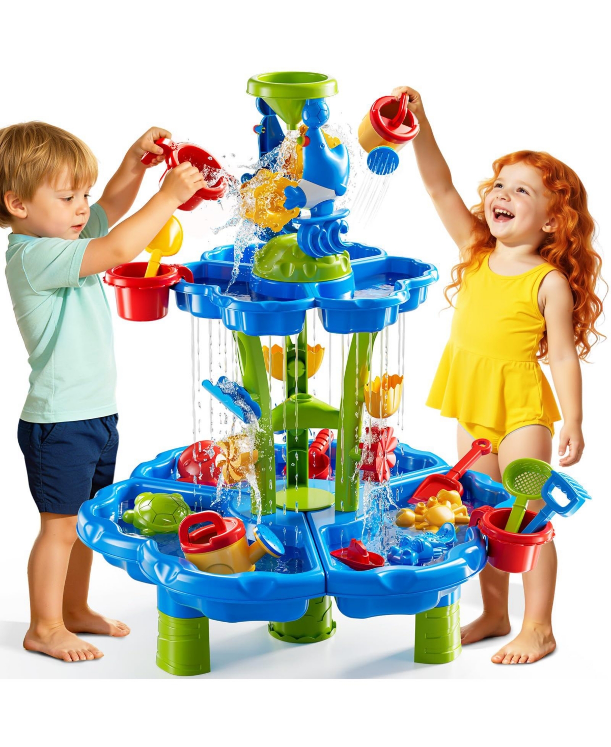 Click here for Gnuadz 2-Tier Sand Water Table Kids Sensory Play O... prices