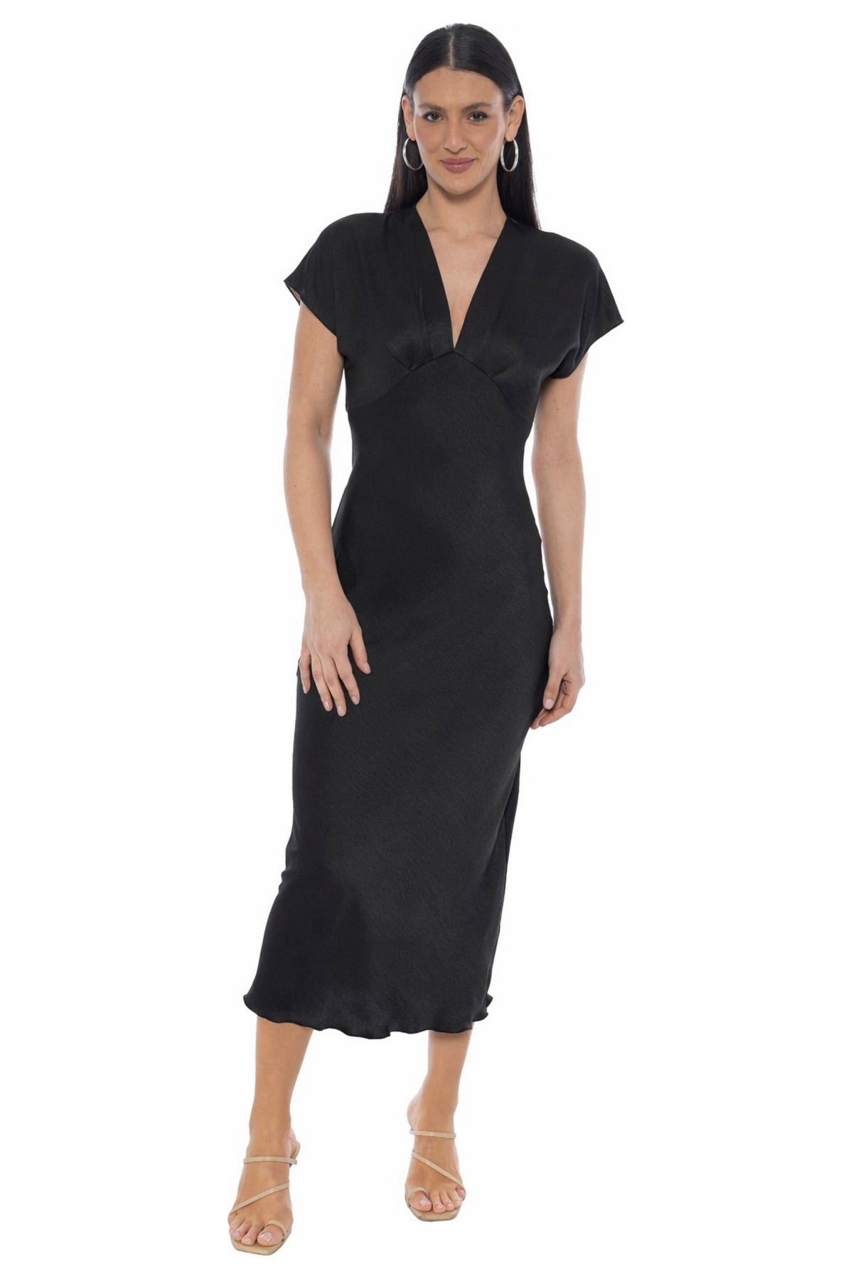 Click here for Bebe Womens Crepe Satin V-Neck Maxi Dress - Black prices