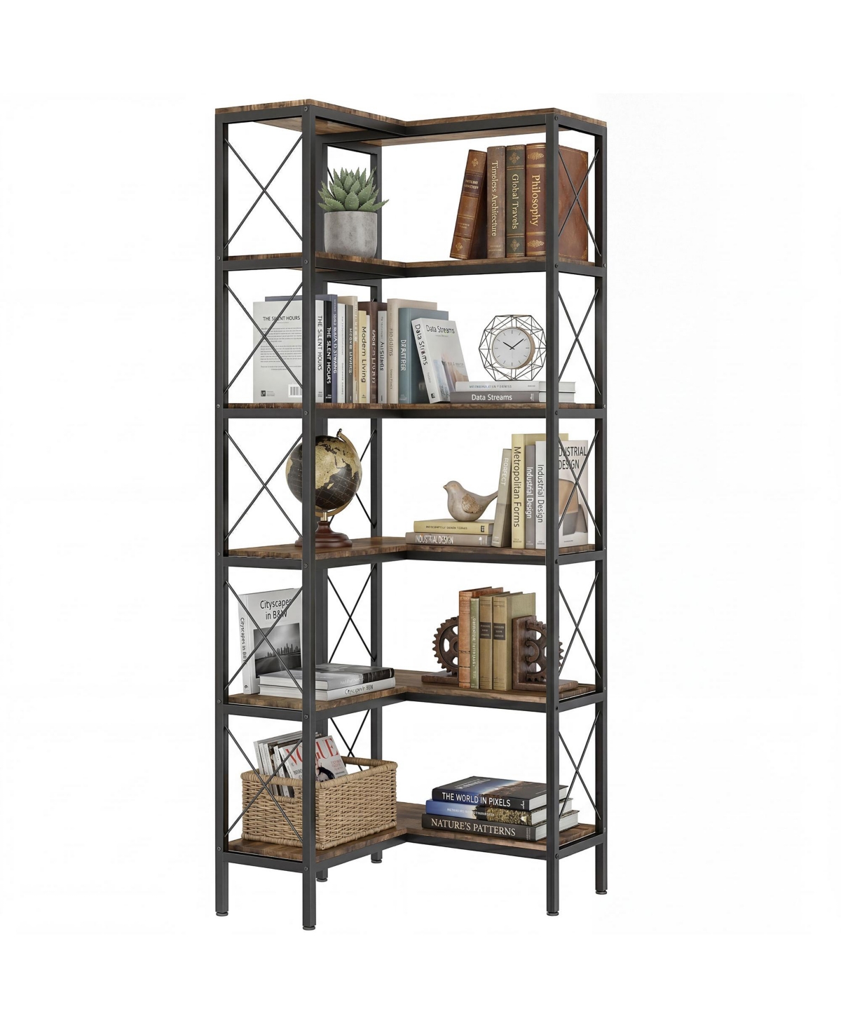 Click here for Homcom L-Shaped Bookshelf  5-Tier Corner Bookcase... prices