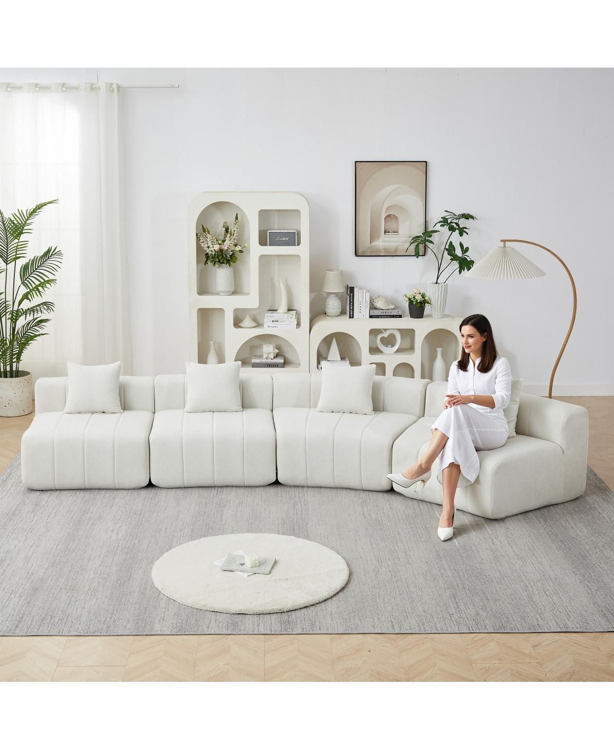 Click here for Streamdale Furniture Chenille curved sectional sof... prices