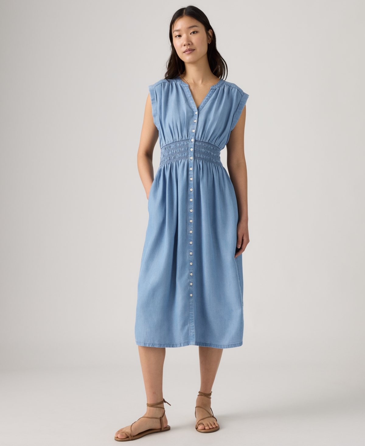 Click here for Levis Womens Beatrice Button-Front Midi Dress - Da... prices