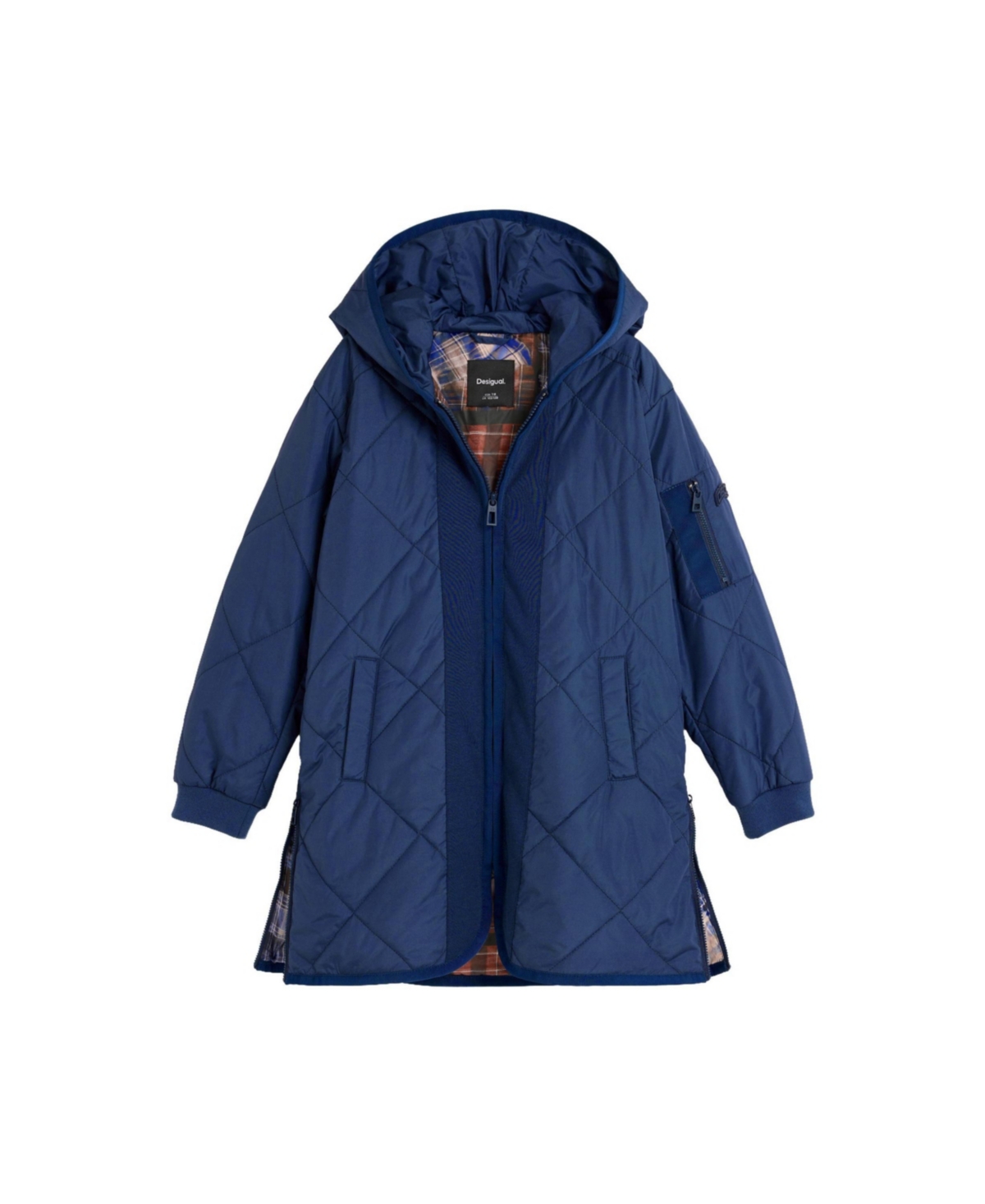 Click here for Desigual Girls Girlss Padded coat with hood - Navy... prices