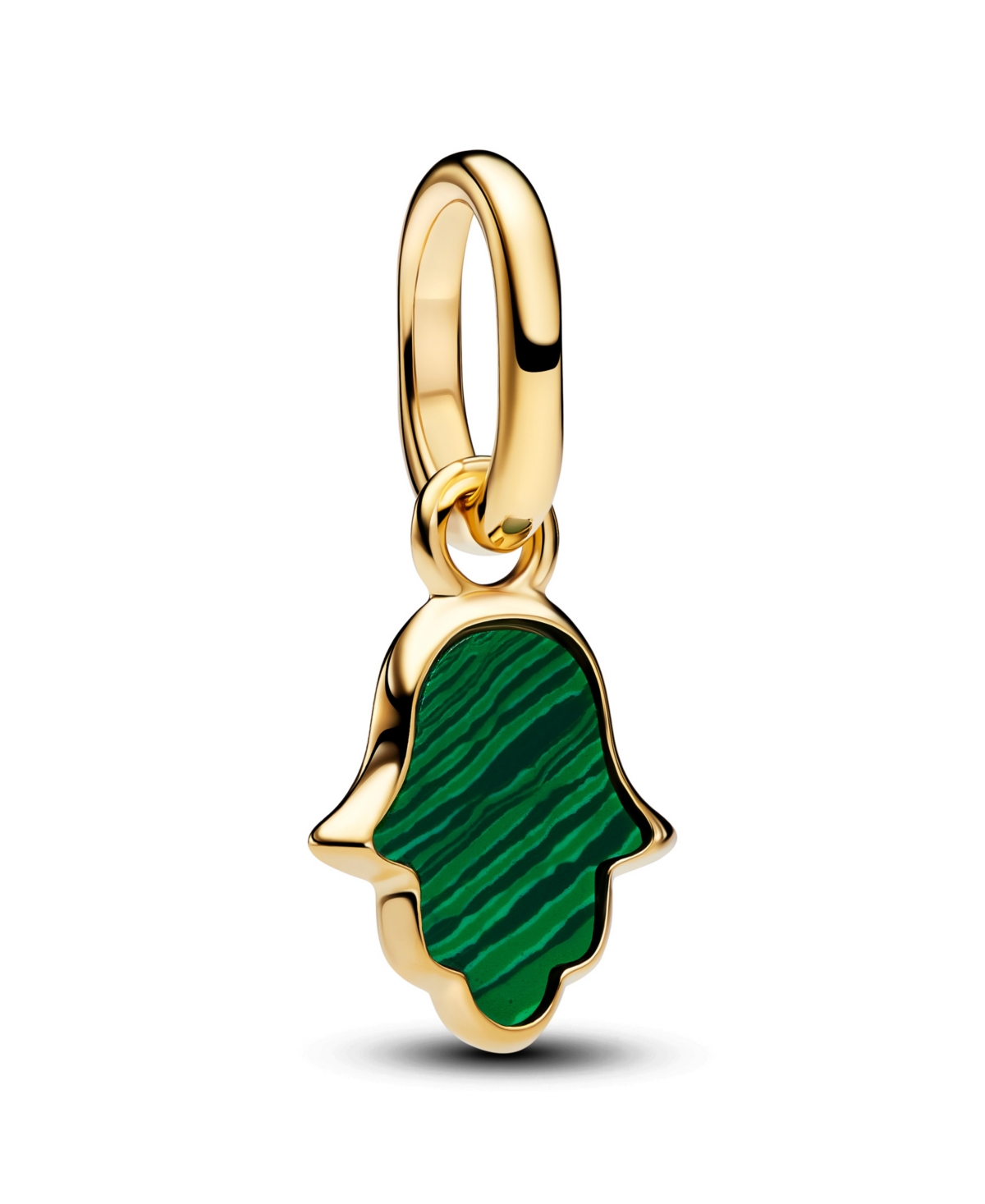 Click here for Pandora Green Hamsa Hand Mini Dangle Charm - Gold... prices