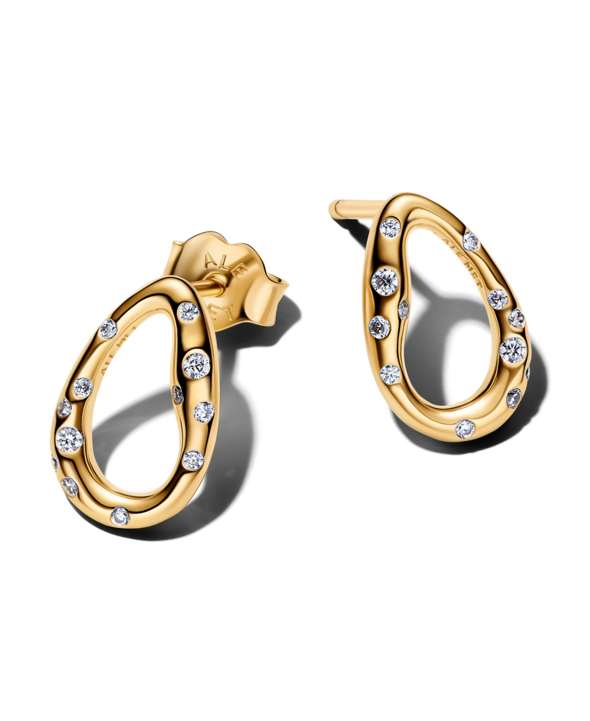 Click here for Pandora Stone-Set Oval Stud Earrings - Gold Plated prices