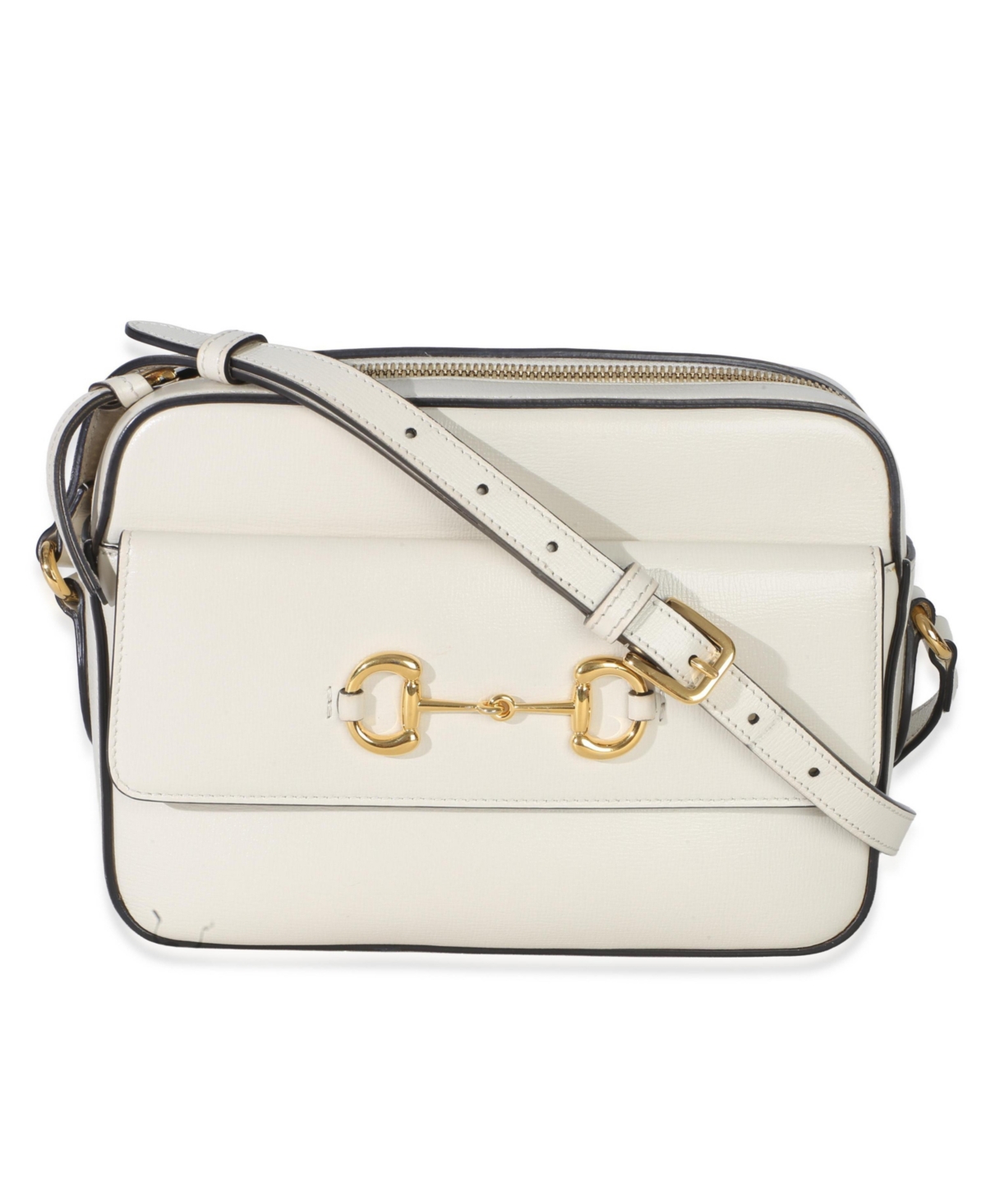 Click here for Pre-Owned Gucci White Textured Calfskin Small Hors... prices