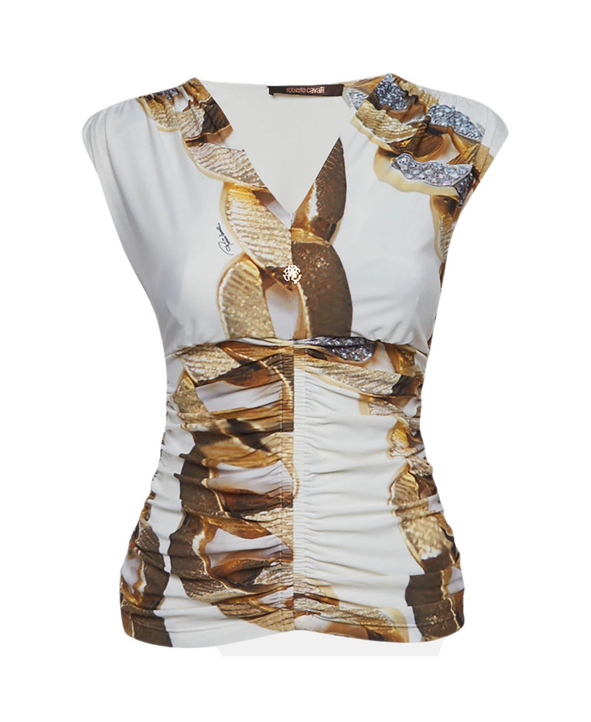 Click here for Pre-Owned Roberto Cavalli Womens Printed Jersey Ru... prices