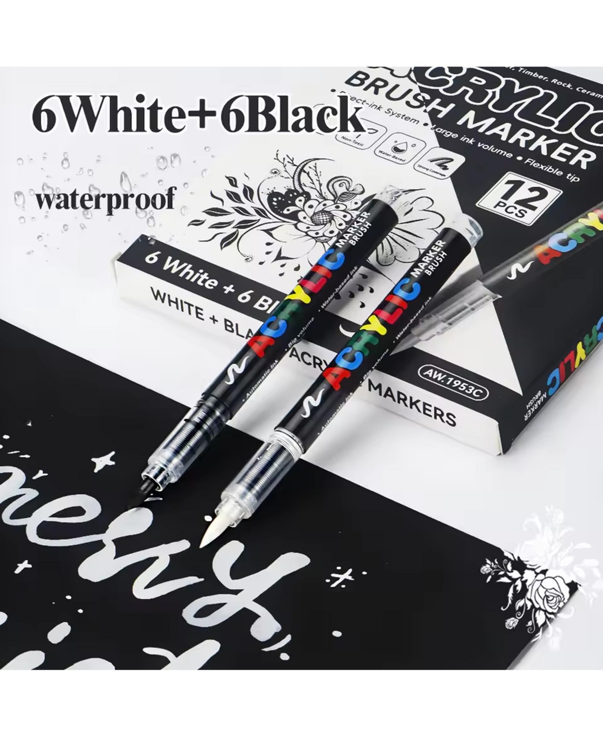 Click here for Htutwoo 12Pieces Acrylic Paint Pen Markers  Soft B... prices