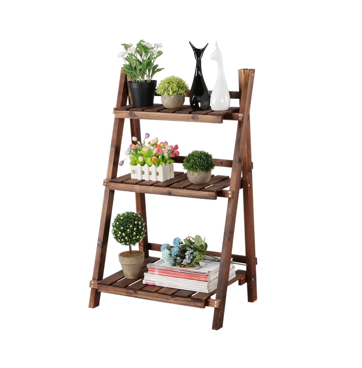 Click here for Yaheetech 3-Tier Folding Wooden Flower Pot Stand F... prices