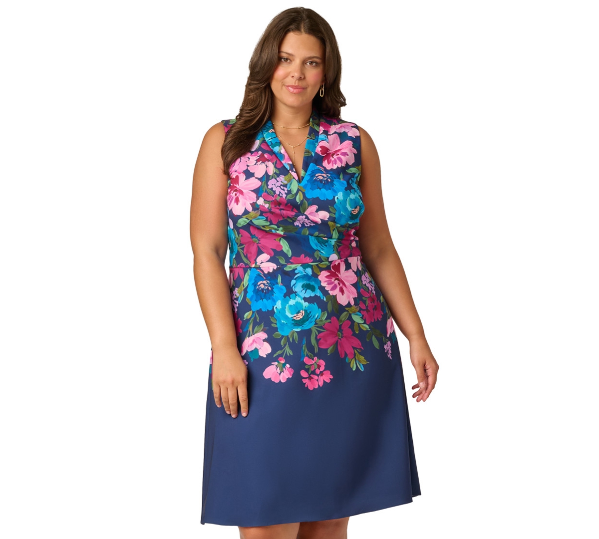Click here for Adrianna Papell Plus Size Printed V-Neck Sleeveles... prices