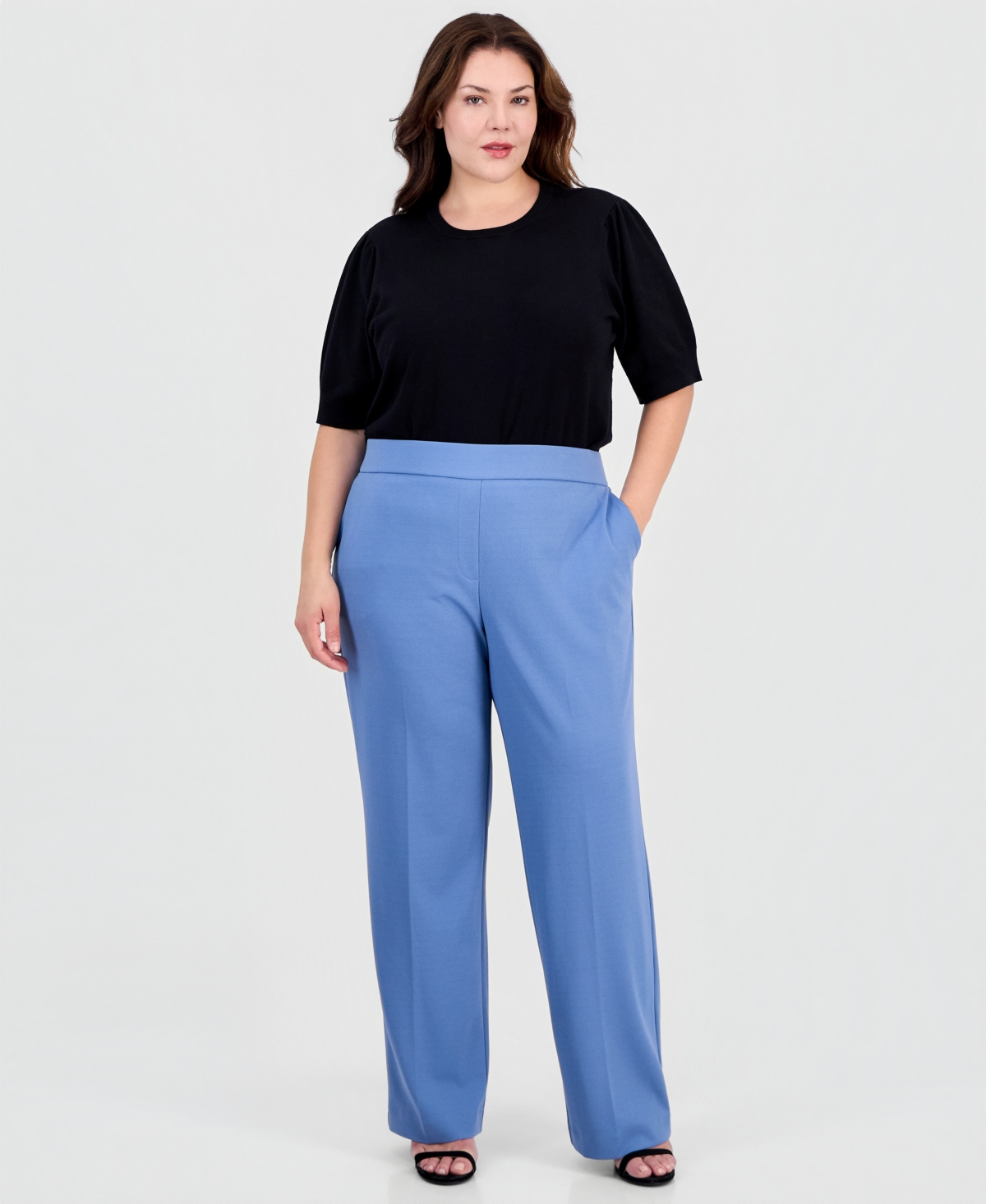 Click here for Anne Klein Essentials Plus Size Pull-On Slash Pock... prices