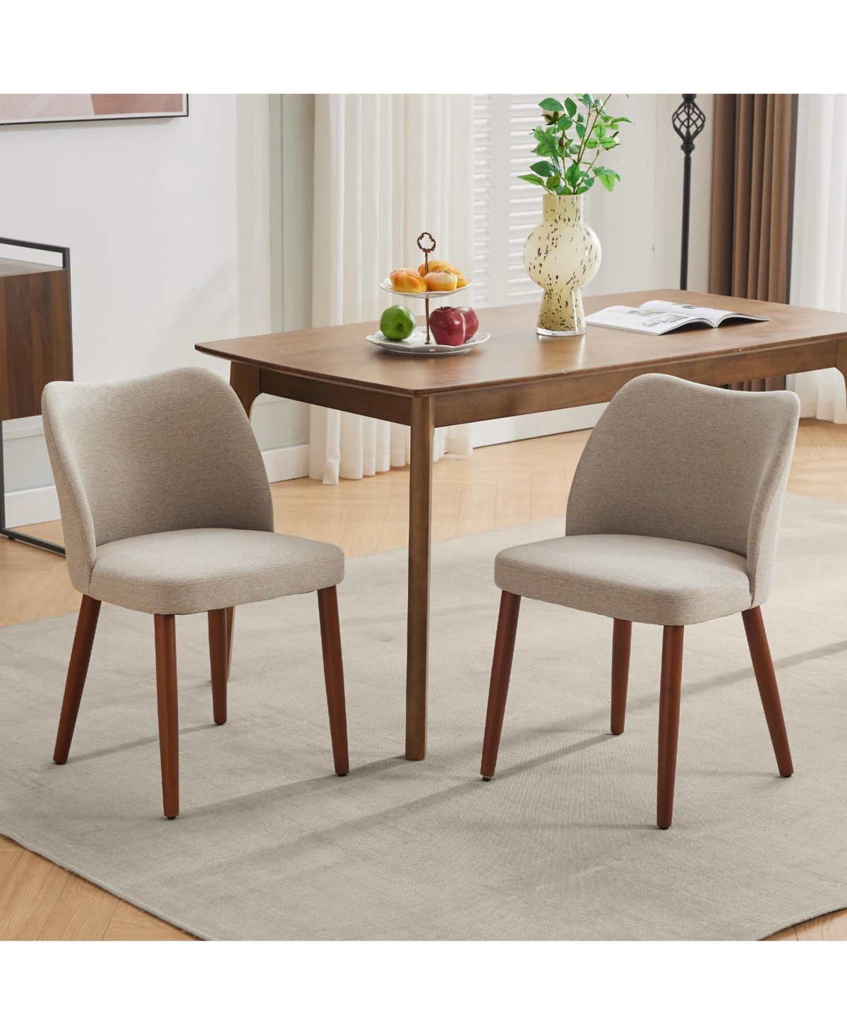 Click here for gaomon Dining Chair Set Of 4  Linen Upholstered Di... prices
