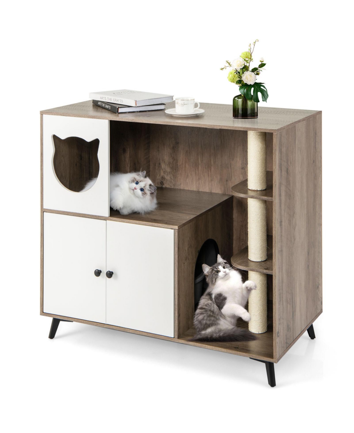 Click here for Ruie 3-Tier Cat Litter Box Enclosure with Sisal Sc... prices