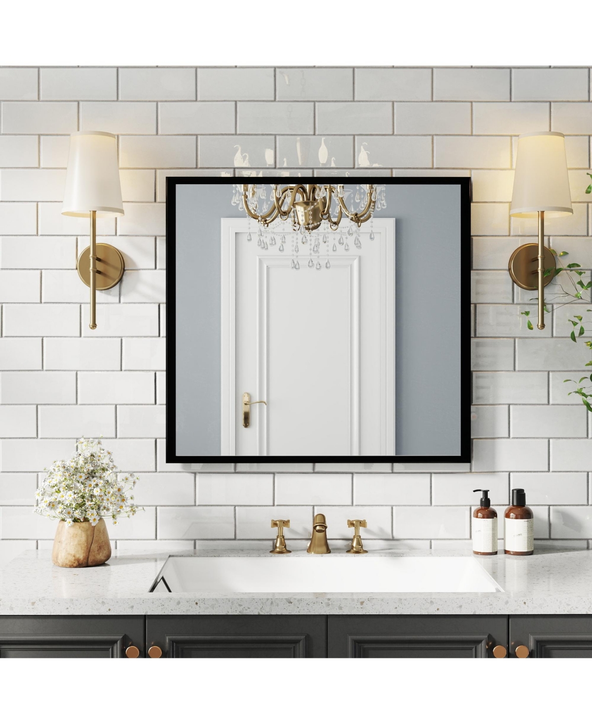 Click here for Rainsken 32-Inch Bathroom Mirror  Square Aluminum... prices