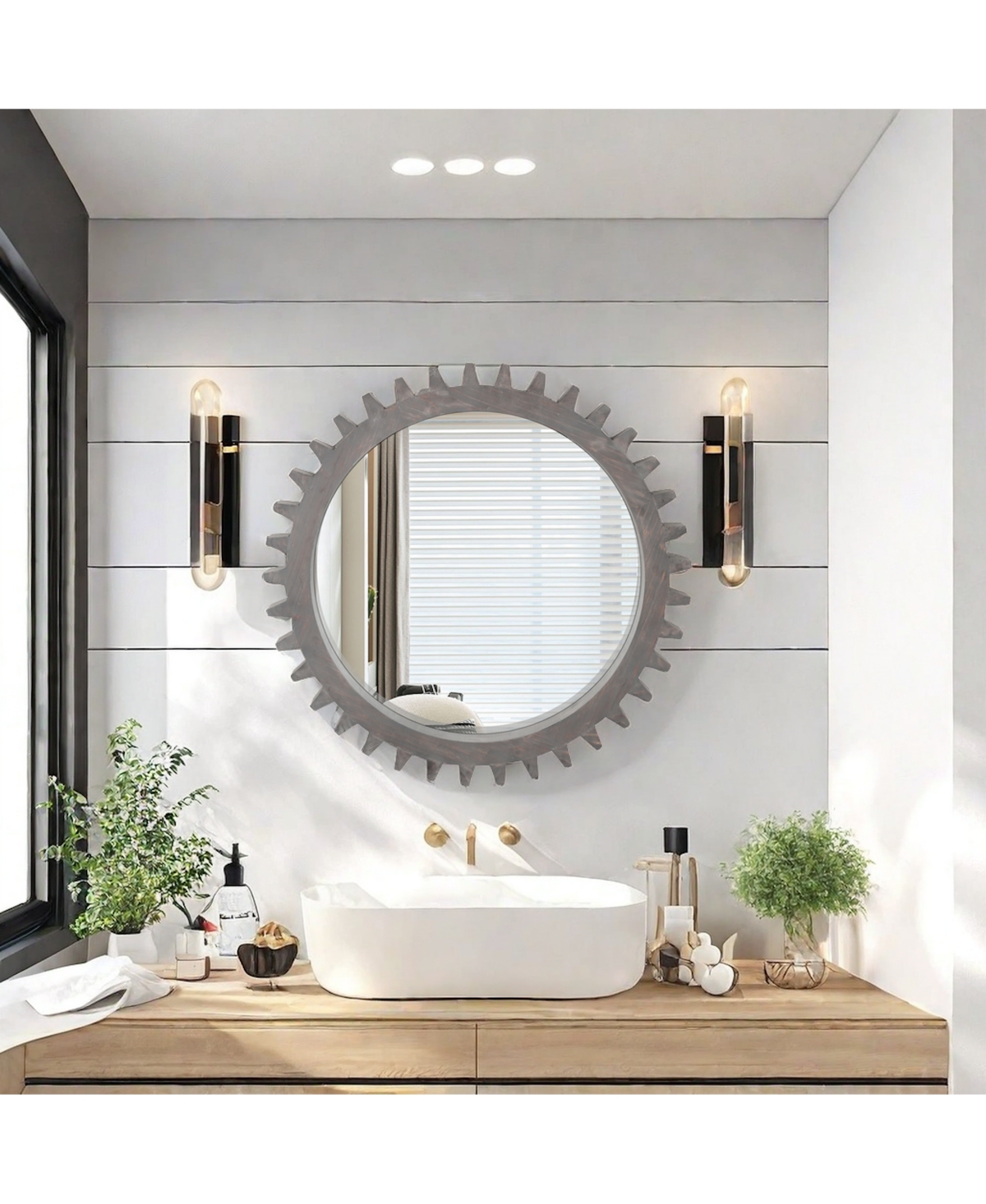 Click here for Rainsken 34 x 34 Vintage Round Wall Mirror  Decora... prices