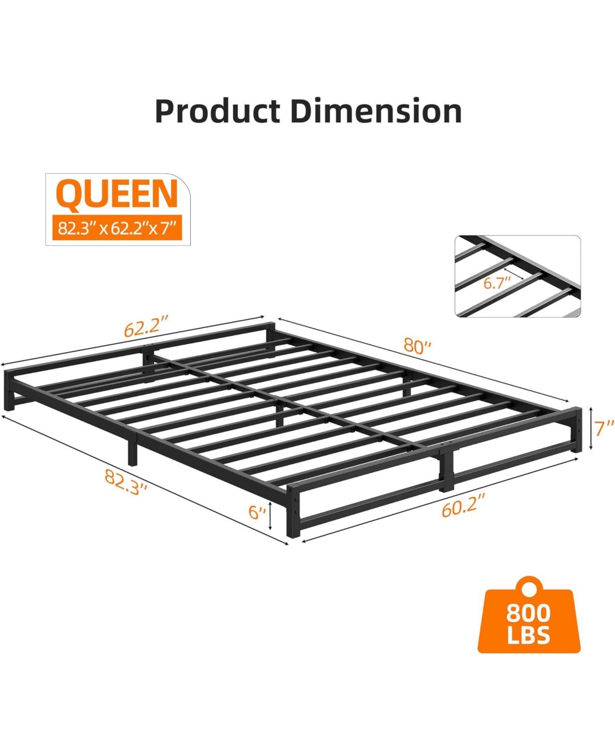 Click here for gaomon 6 Queen Metal Platform Bed Frame  Low Profi... prices