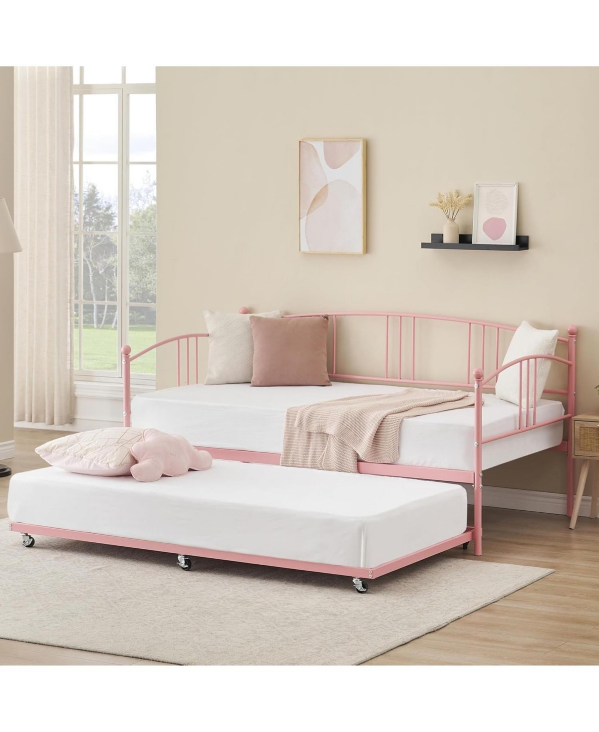 Click here for gaomon Twin Metal Daybed with Trundle  Arched Head... prices