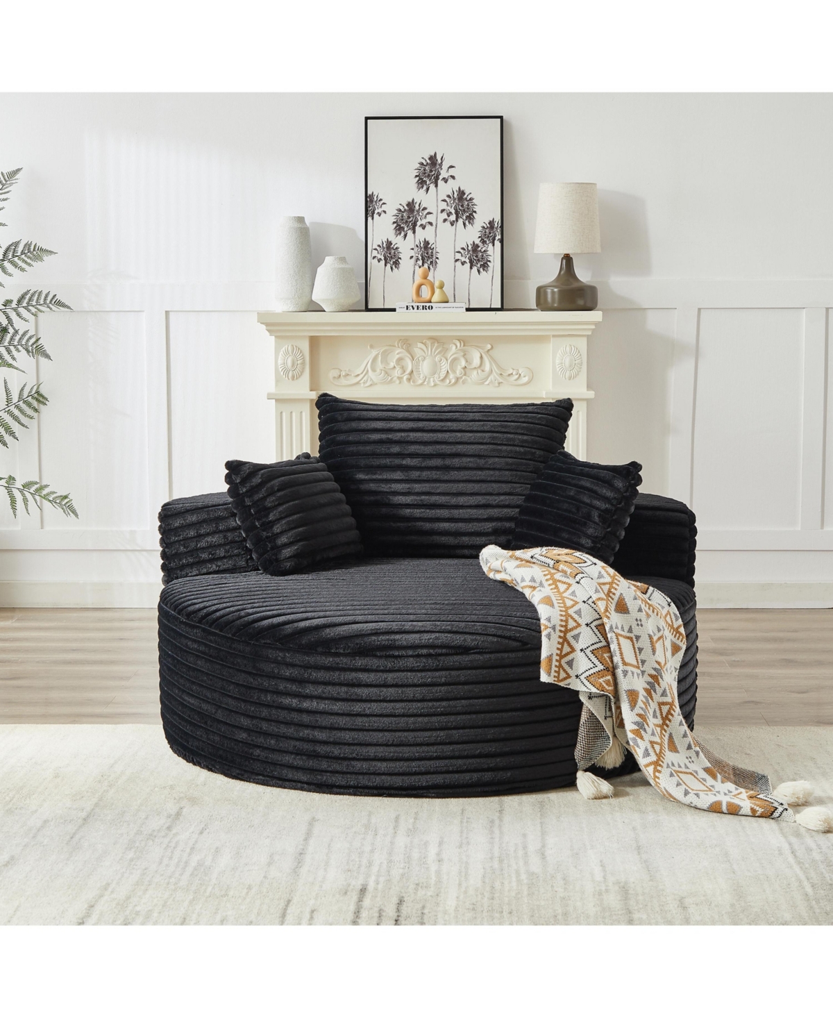 Click here for Cesicia 55 inch Faux Fur Corduroy Single Sofa  No... prices