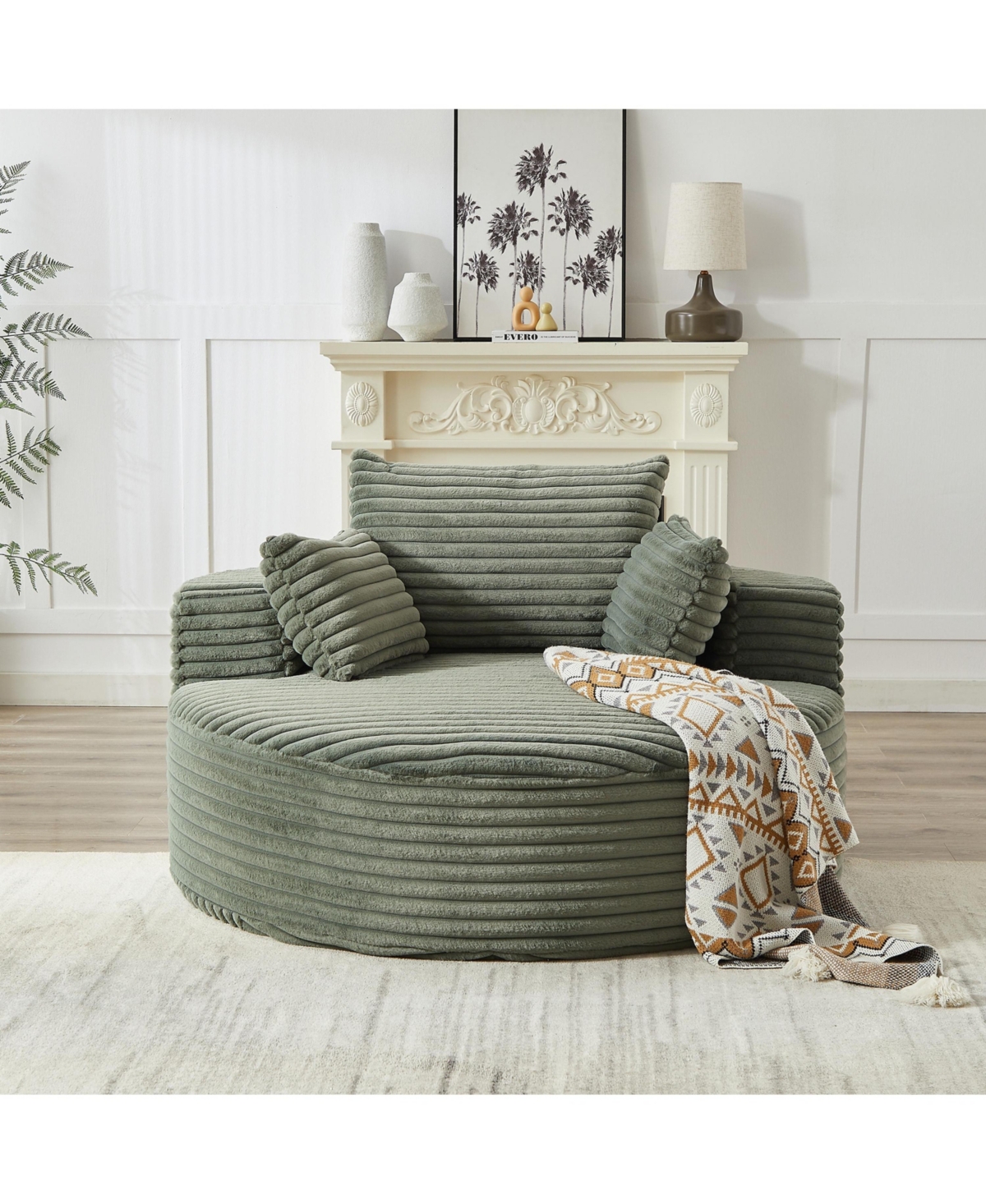 Click here for Cesicia 55 inch Faux Fur Corduroy Single Sofa  No... prices
