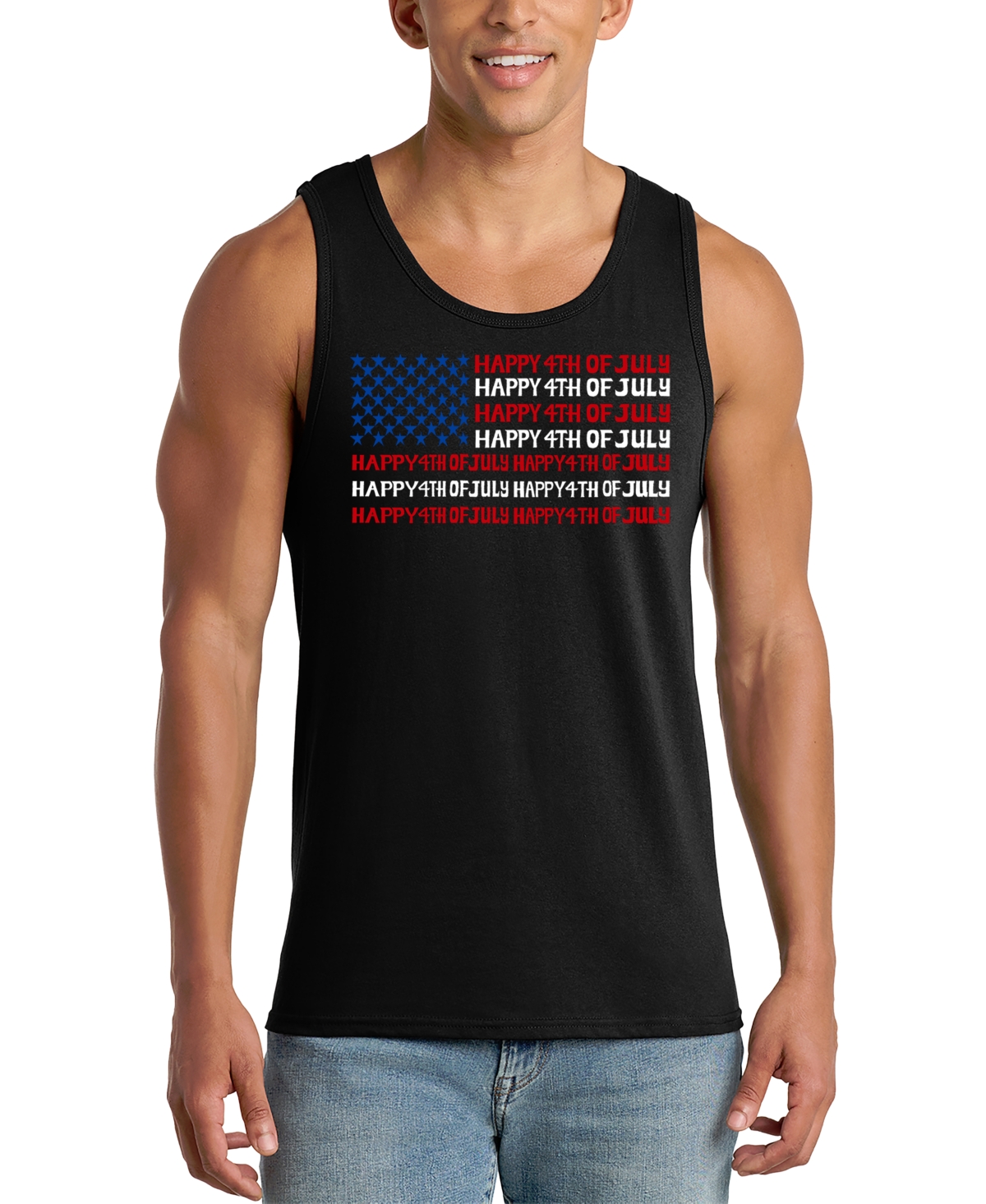 Click here for La Pop Art Mens Usa Flag Typography Graphic Tank T... prices