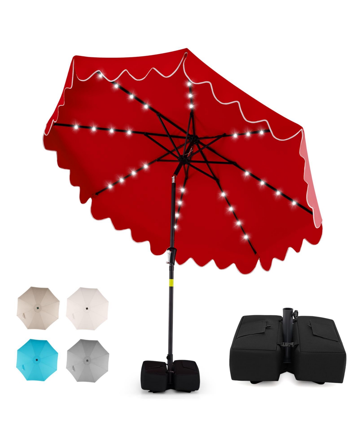 Click here for Gymax 9 Feet Outdoor Patio Umbrella With 32 Solar... prices