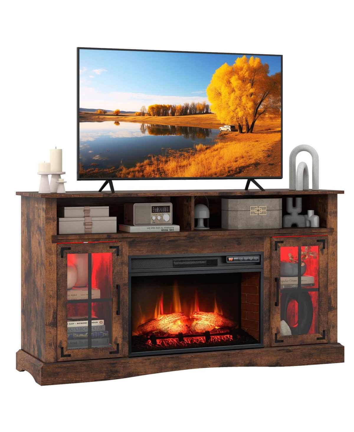 Click here for Gymax Fireplace Tv Stand w/ Remote Controls and Th... prices