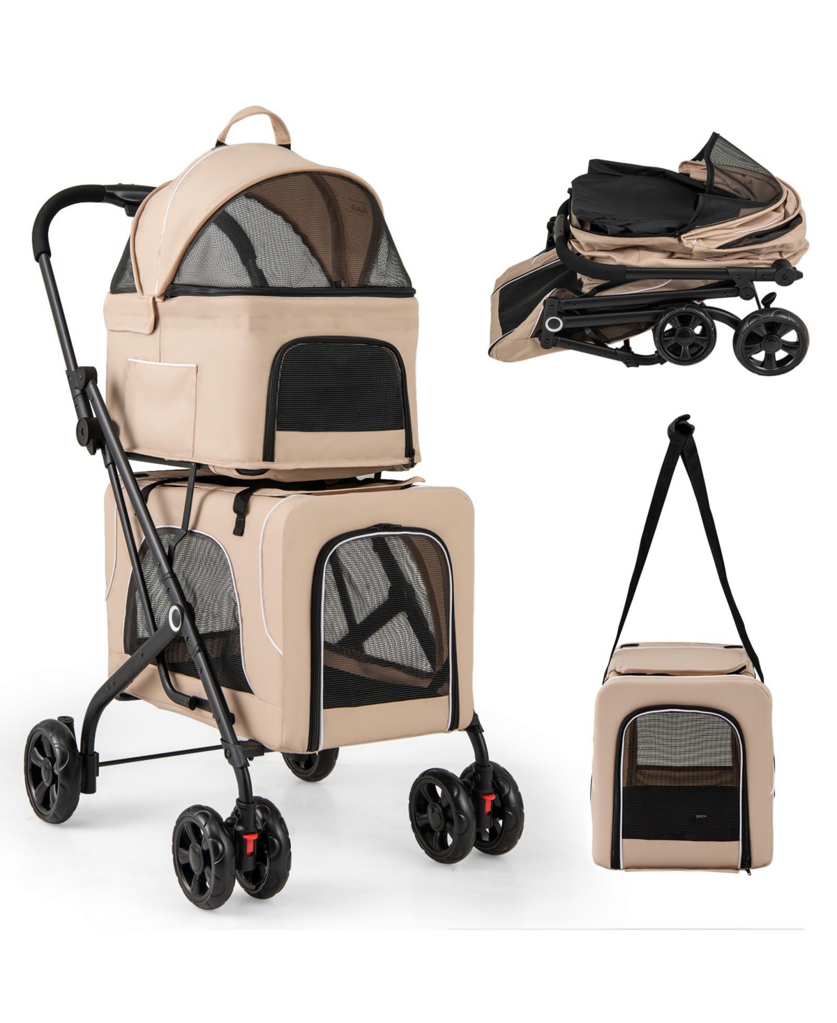 Click here for Cozito Double Pet Stroller Foldable 3-in-1 with 2... prices