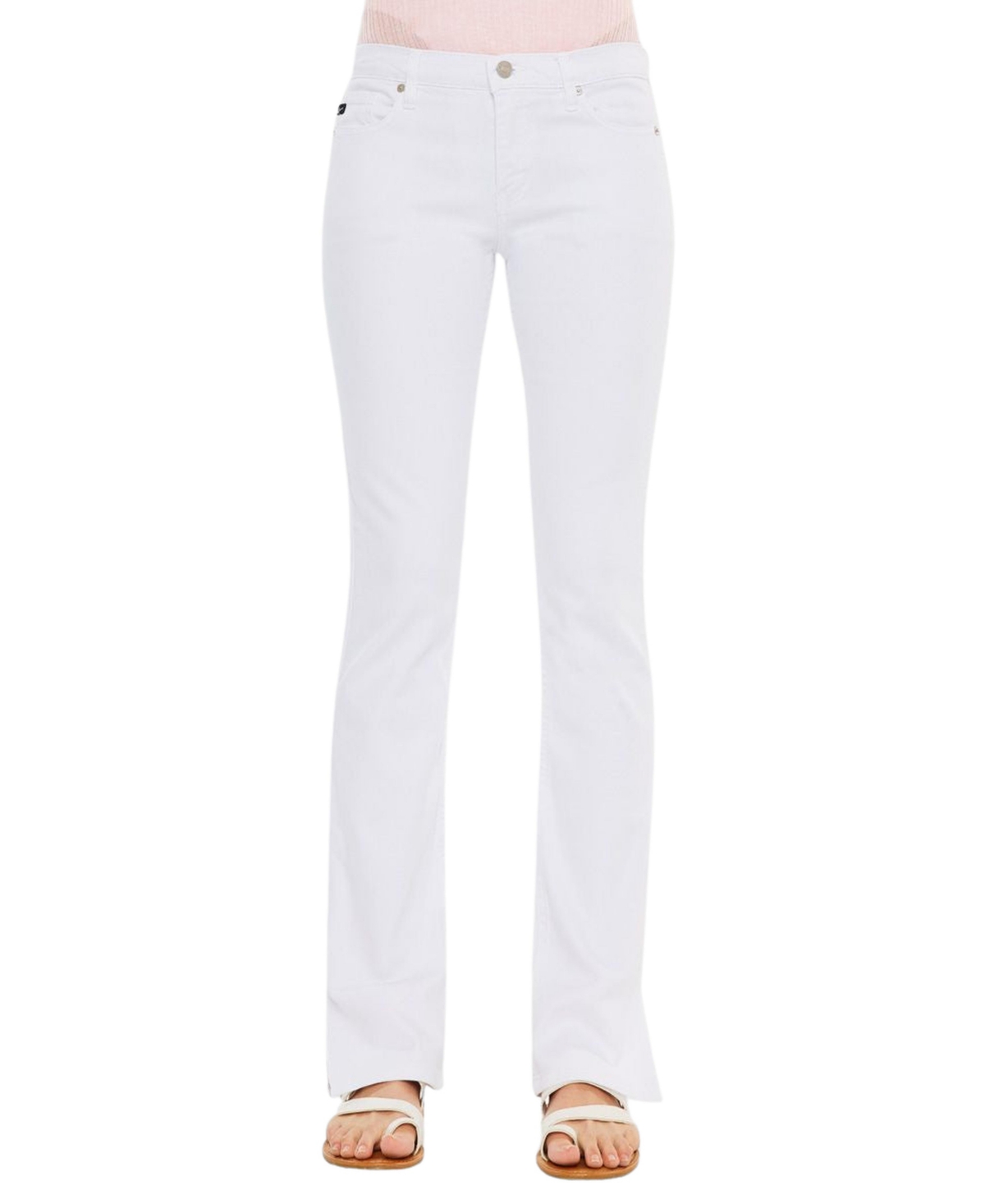 Click here for KanCan Womens Mai Mid Rise Y2K Bootcut Jeans - Whi... prices