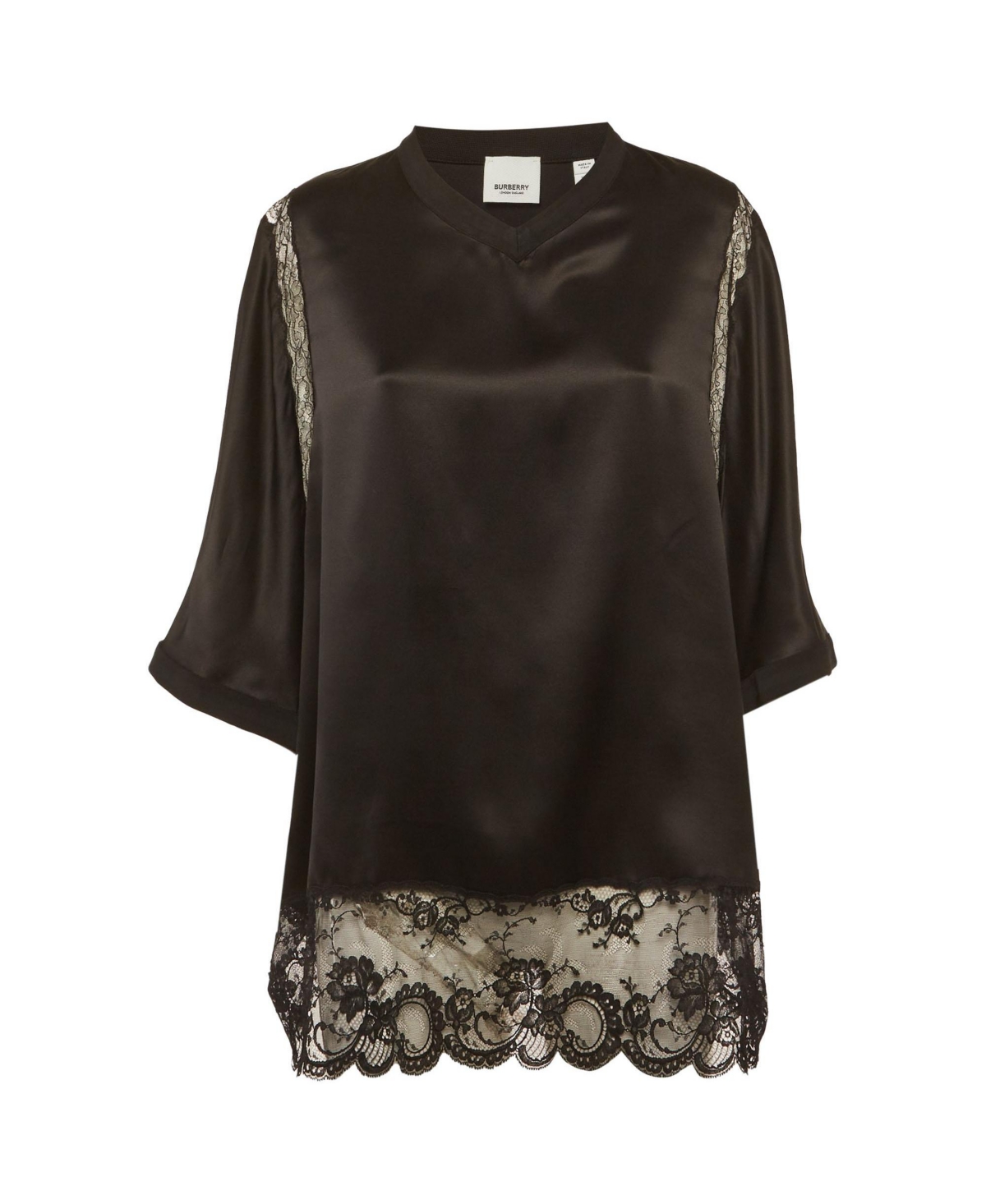 Click here for Pre-Owned Burberry Womens Satin Lace Trim Blouse prices