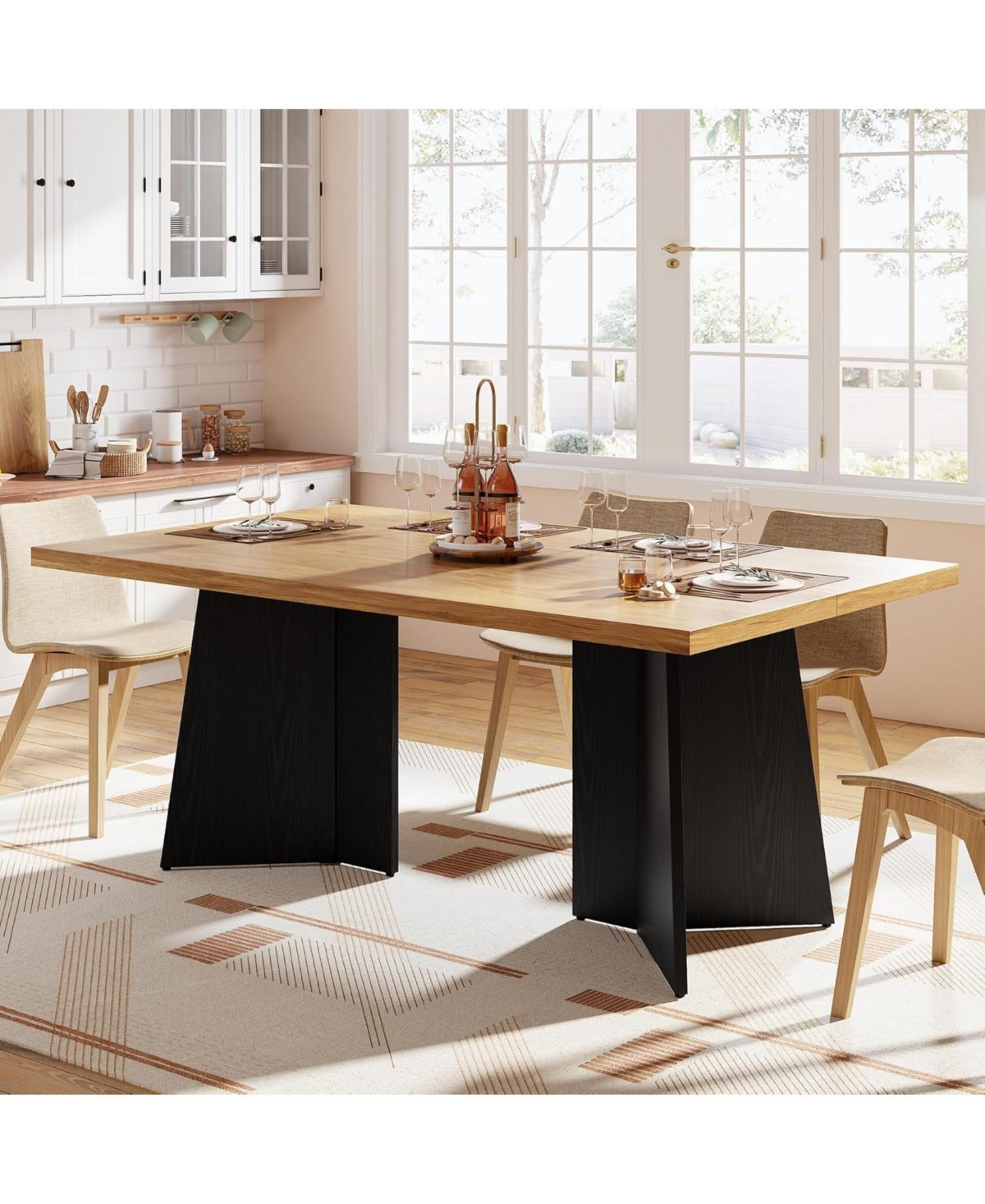Click here for gaomon 63 Rectangular Dining Table for 6-8  Thick... prices
