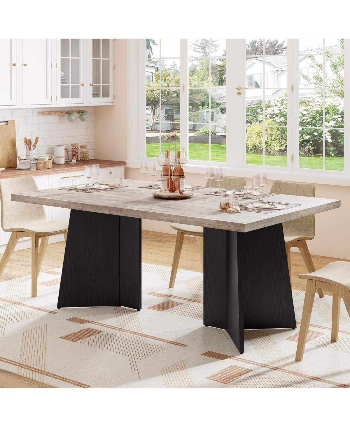 Click here for gaomon 63 Rectangular Dining Table for 6-8  Thick... prices