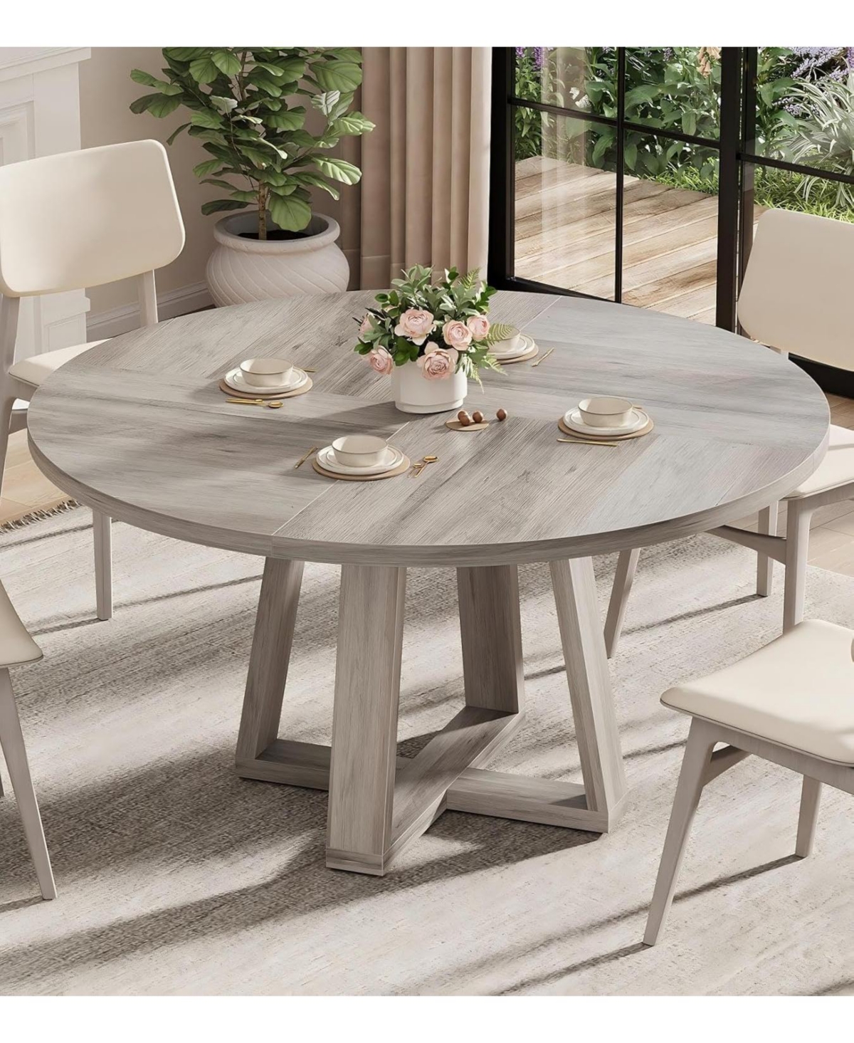 Click here for gaomon Round Dining Table for 4-6 People  47 Dinin... prices