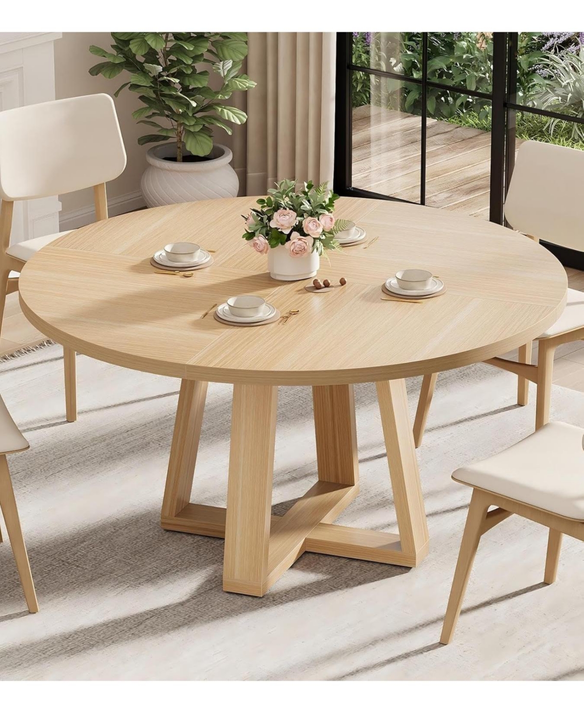 Click here for gaomon Round Dining Table for 4-6 People  47 Dinin... prices