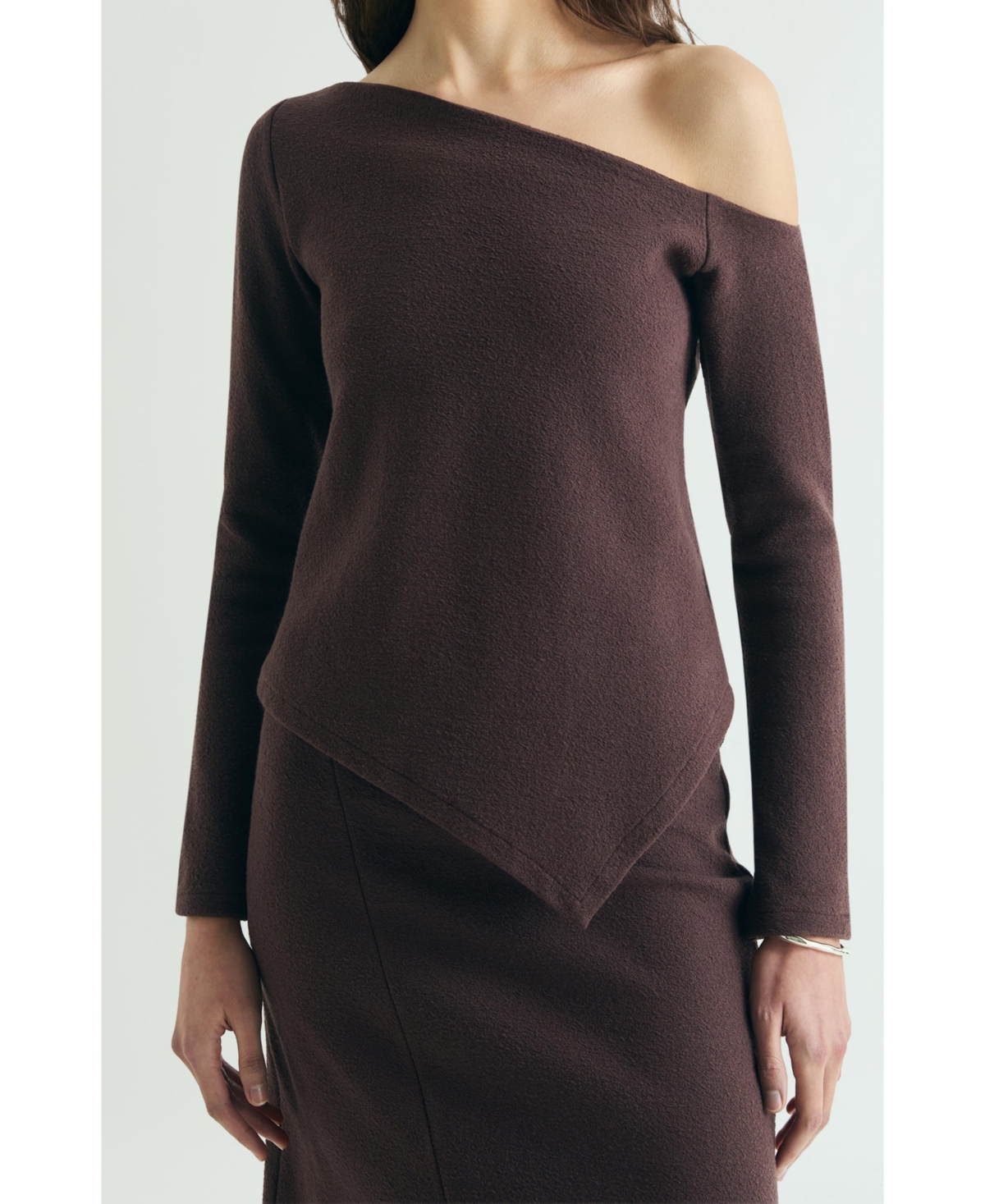Click here for Scalpers Womens Asymmetrical Neckline Top - Brown prices