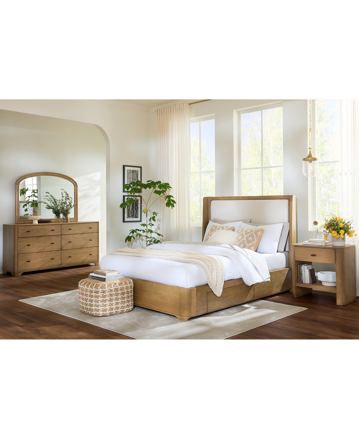 Click here for Nordic 3 Pc. King Upholstered Storage Set (Bed  Dr... prices