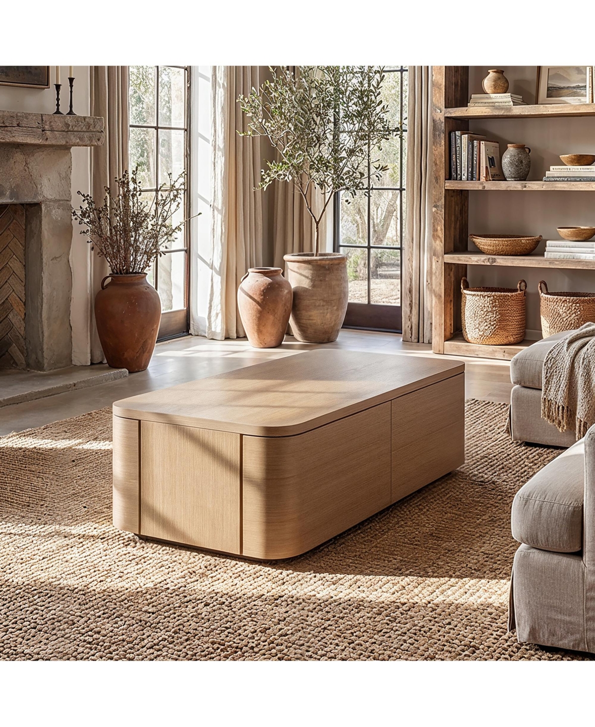 Click here for Homsee Wooden 4-Drawer Coffee Table - 55.1x23.6x17... prices